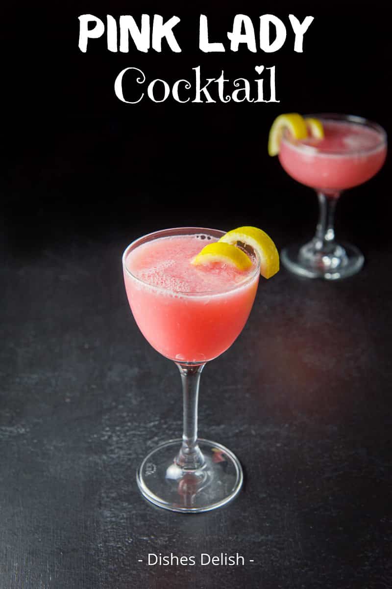 Pink Lady Cocktail - Pretty and Delicious - Dishes Delish